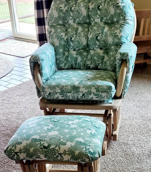 Glider Replacement Cushions for a Round Top Glider Rocker or Rocking C ...
